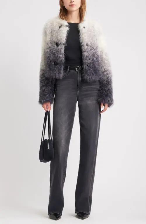 OPEN EDIT Ombré Faux Fur Jacket