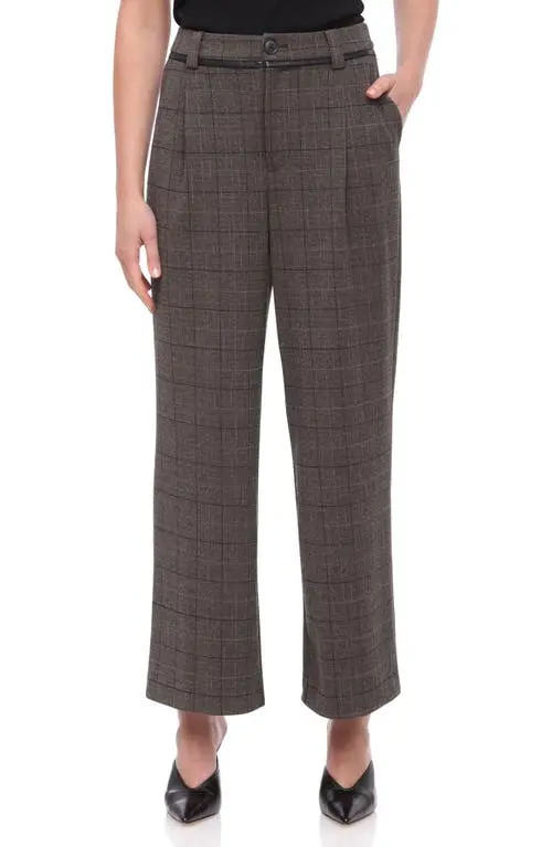Bagatelle Pleated Plaid Crop Trousers