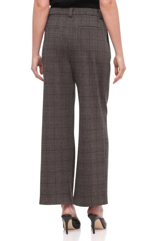 Bagatelle Pleated Plaid Crop Trousers