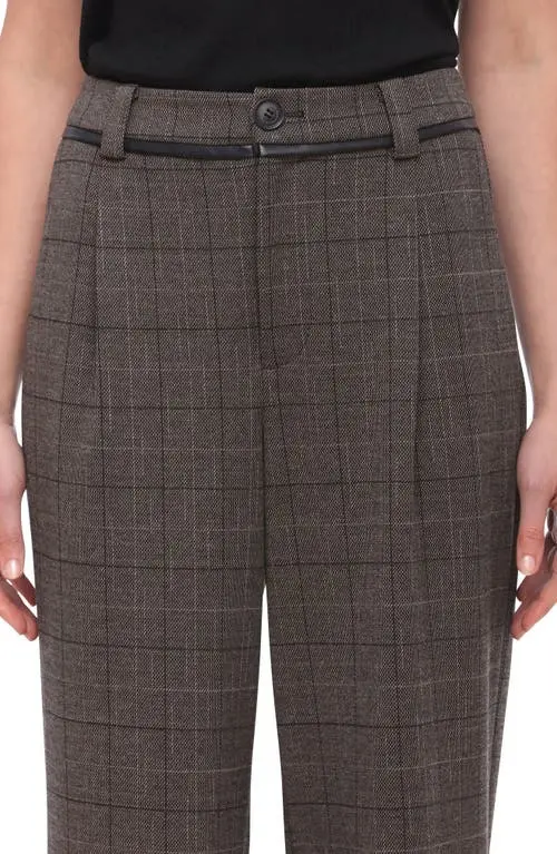 Bagatelle Pleated Plaid Crop Trousers