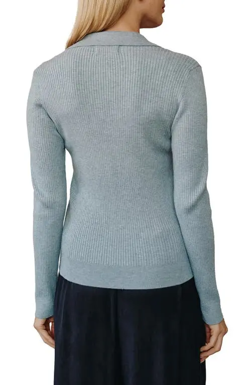 Bella Dahl Collared Ribbed Button-up Sweater