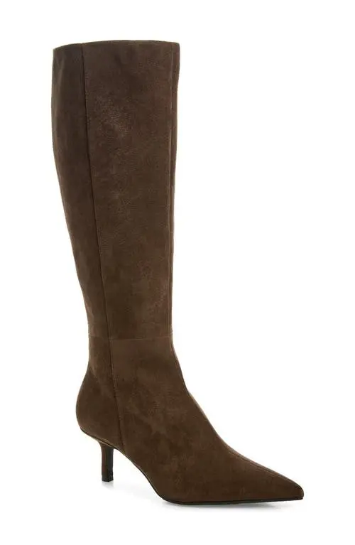 OPEN EDIT Elara Pointed Toe Knee High Boots - Brown Oak