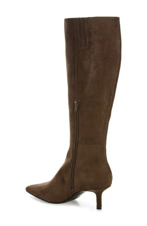 OPEN EDIT Elara Pointed Toe Knee High Boots - Brown Oak
