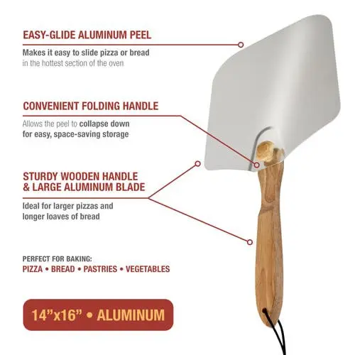 OLD STONE Aluminum Pizza Peel W/ Folding Handle