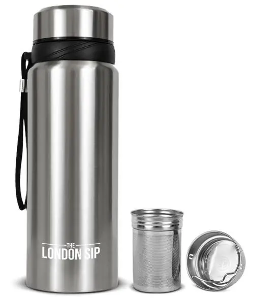 LONDON SIP Infuser Bottle 25oz - Metallic Silver
