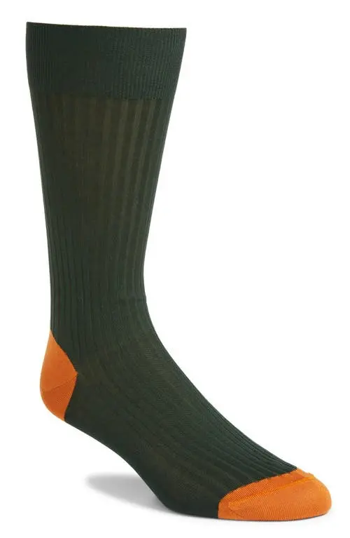 Pantherella Portobello Ribbed Socks - Dark Green