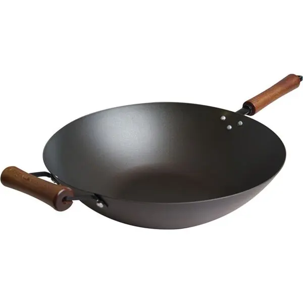 JOYCE CHEN Carbon Steel Preseasoned Wok - Black