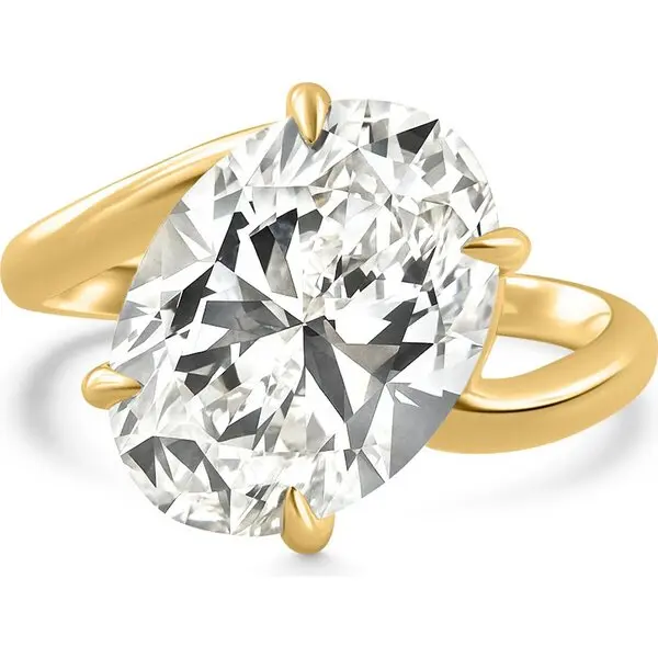 BLISS DIAMOND 7ct Oval Lab Grown Diamond Engagement Ring - 14k Yellow Gold