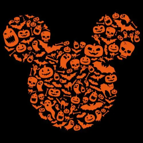 MICKEY & FRIENDS Halloween Silhouette T-shirt - Black