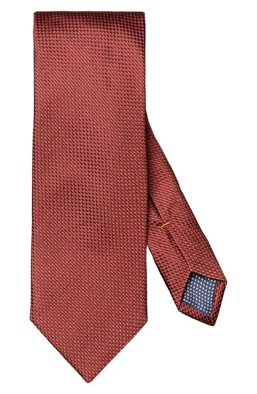 Eton Textured Solid Silk Neck Tie - Red