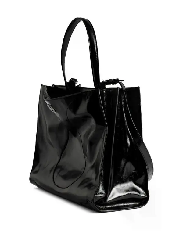 Zadig&Voltaire Jack Vintage Patent-leather Tote Bag - Black