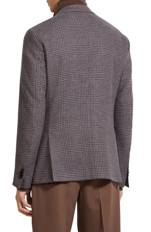 Zegna Trofeo Houndstooth Plaid Sport Coat - Grey/pink