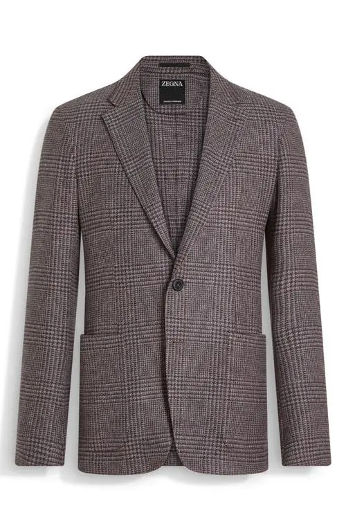 Zegna Trofeo Houndstooth Plaid Sport Coat - Grey/pink