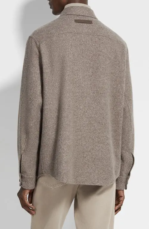 Zegna Cashmere & Silk Overshirt - Brown