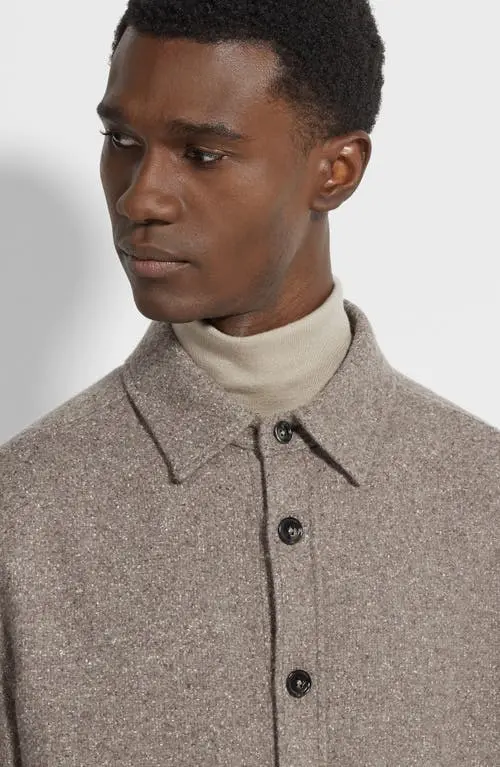 Zegna Cashmere & Silk Overshirt - Brown