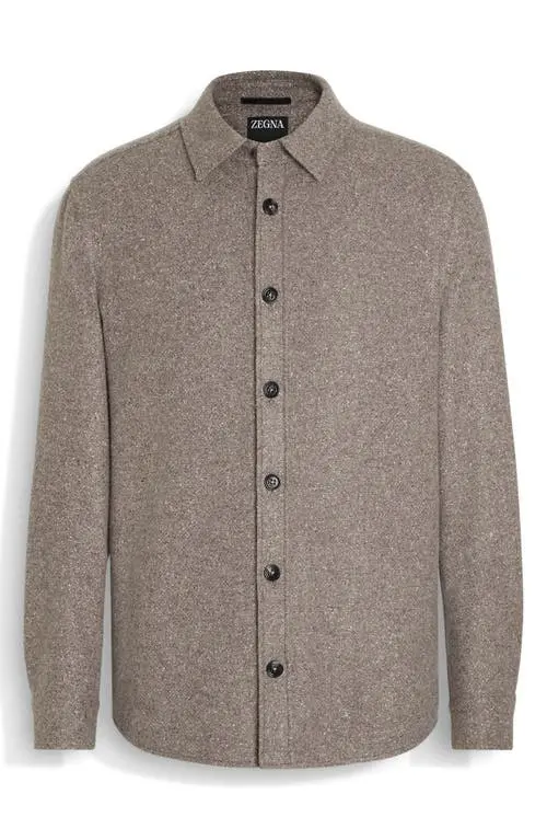 Zegna Cashmere & Silk Overshirt - Brown