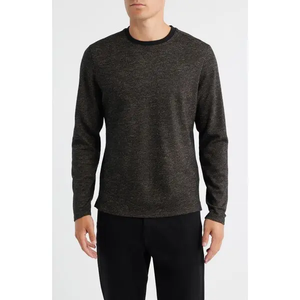 Robert Barakett Emmanuel Long Sleeve Cotton & Wool Crewneck T-shirt