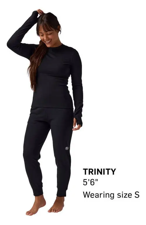 BACKCOUNTRY Cedars Rws Merino Midweight Baselayer Crew Top - Black