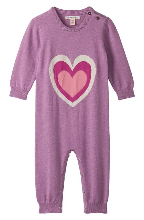 HATLEY Heart Cotton Graphic Sweater Romper - Pink
