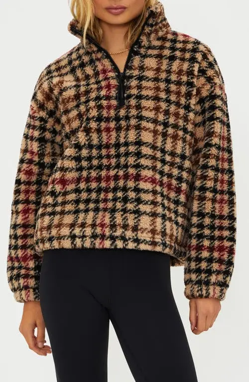 Beach Riot Leona Fleece Half Zip Sweatshirt