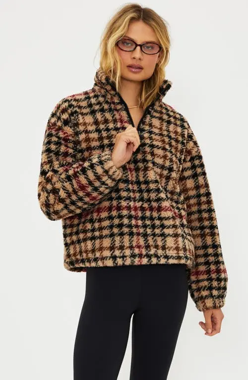 Beach Riot Leona Fleece Half Zip Sweatshirt