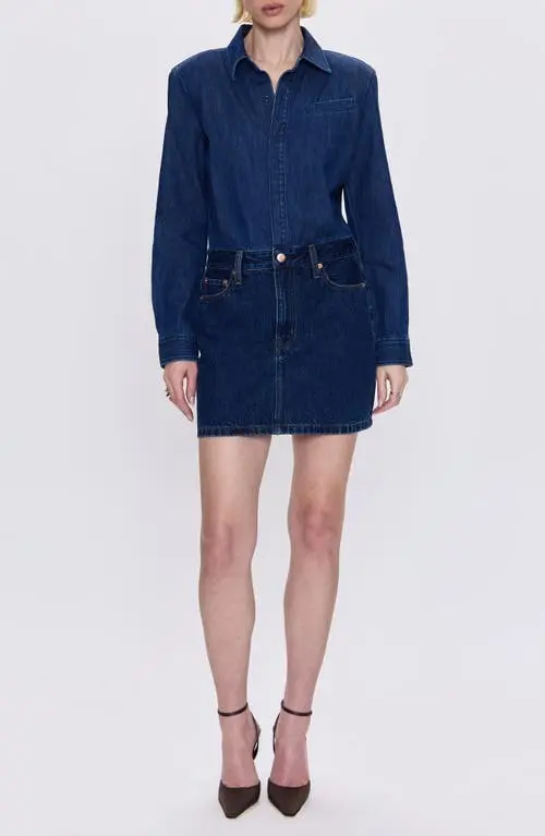 PISTOLA Pixie Long Sleeve Denim Minidress - Gemini