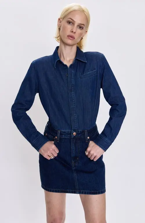 PISTOLA Pixie Long Sleeve Denim Minidress - Gemini