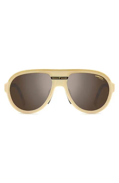 Carrera Eyewear C Sport 57mm Shield Sunglasses - Matte Beige Gold/silver Sp