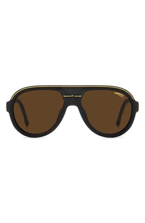 Carrera Eyewear C Sport 57mm Shield Sunglasses - Matte Black/brown
