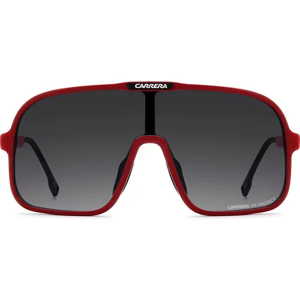 Carrera Eyewear 99mm Gradient Shield Sunglasses - Red/dark Grey Sf
