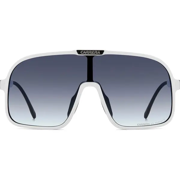 Carrera Eyewear 99mm Gradient Shield Sunglasses - White/dk Blue Sf
