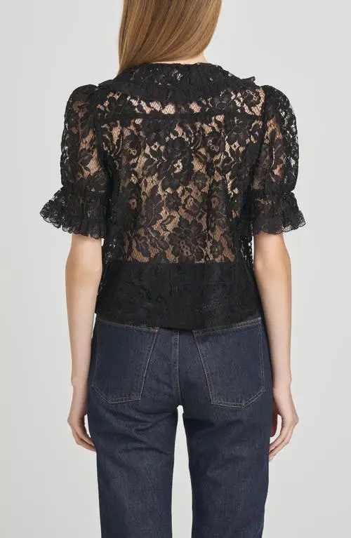 WAYF Clarisse Lace Top - Black