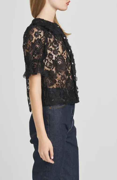 WAYF Clarisse Lace Top - Black