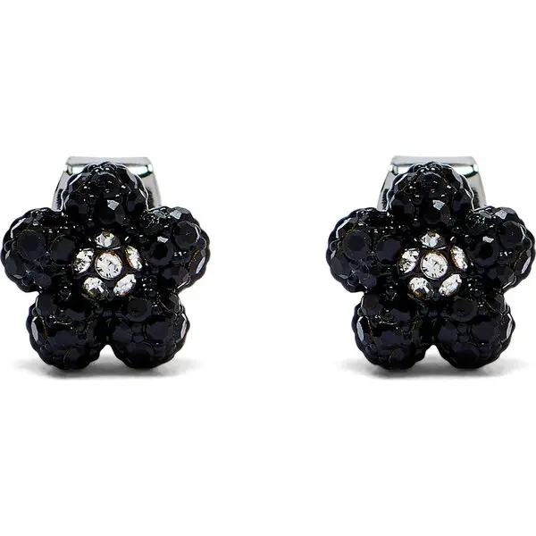 Marc Jacobs Daisy Pavé Micro Stud Earrings - Black/crystal