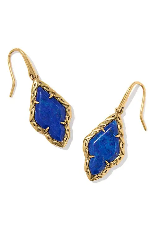 Kendra Scott Adeline Drop Earrings - Vintage Gold Blue Lapis