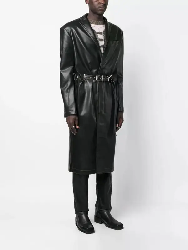 Y/project Belted Faux-leather Coat
