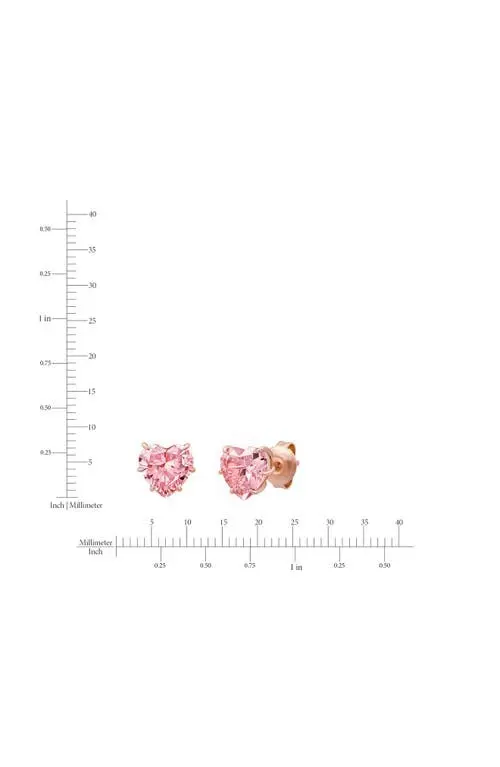 CRISLU Cubic Zirconia Heart Stud Earrings