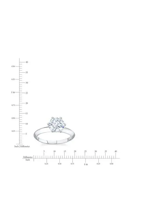 CRISLU Brilliant Cut Cubic Zirconia Solitaire Ring - Pure Platinum/clear Stone