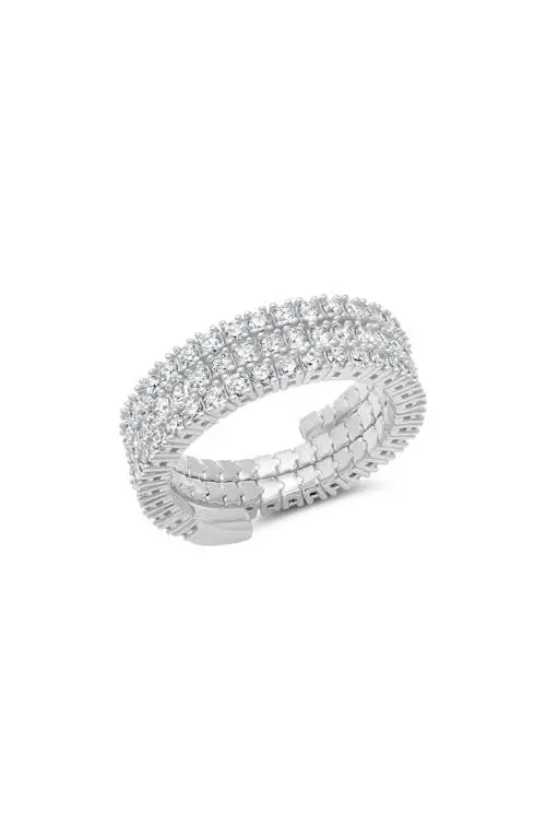 CRISLU Cubic Zirconia Band Ring - Pure Platinum/clear Stone
