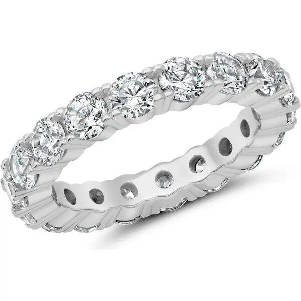 CRISLU Brilliant-cut Cubic Zirconia Eternity Ring - Pure Platinum/clear Stone