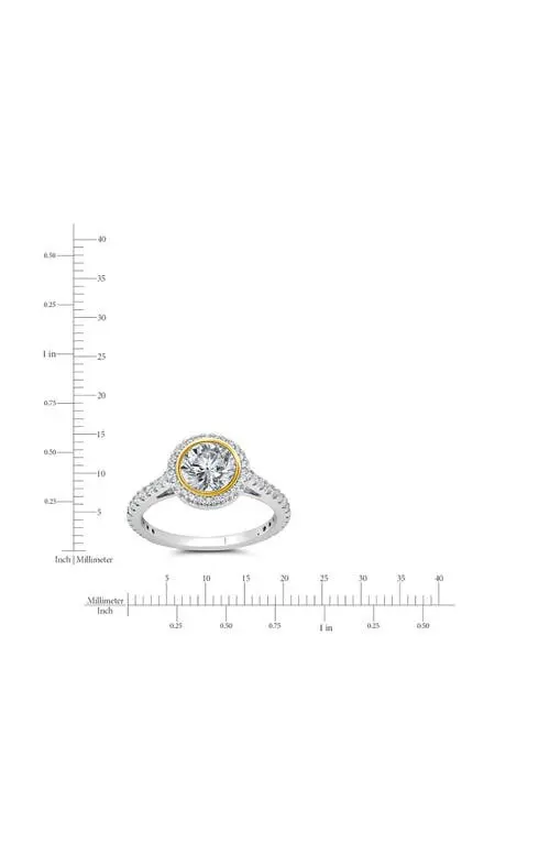 CRISLU Two-tone Halo Ring