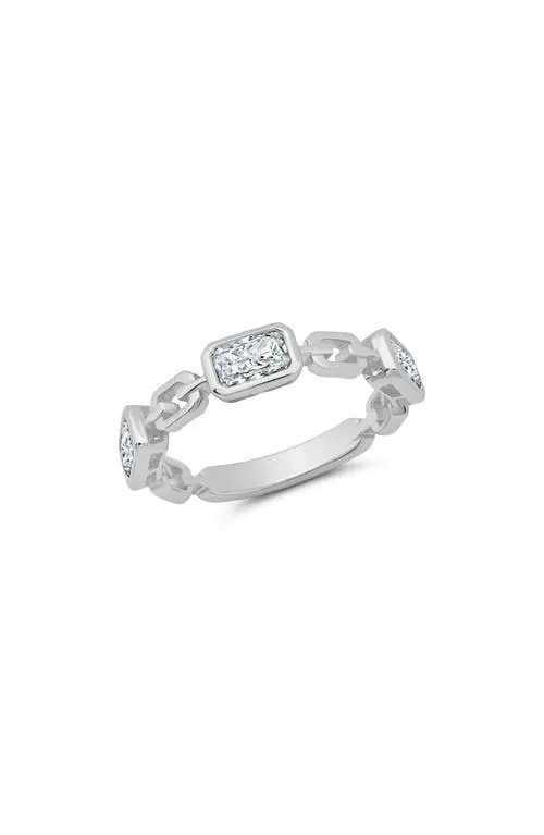 CRISLU Radiant Link Ring - Pure Platinum/clear Stone