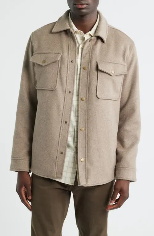Nordstrom Wool Blend Shirt Jacket - Oatmeal Heather