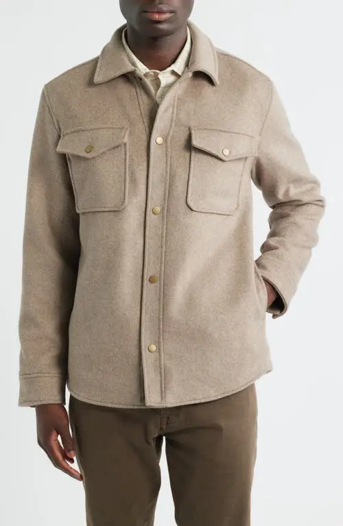 Nordstrom Wool Blend Shirt Jacket - Oatmeal Heather