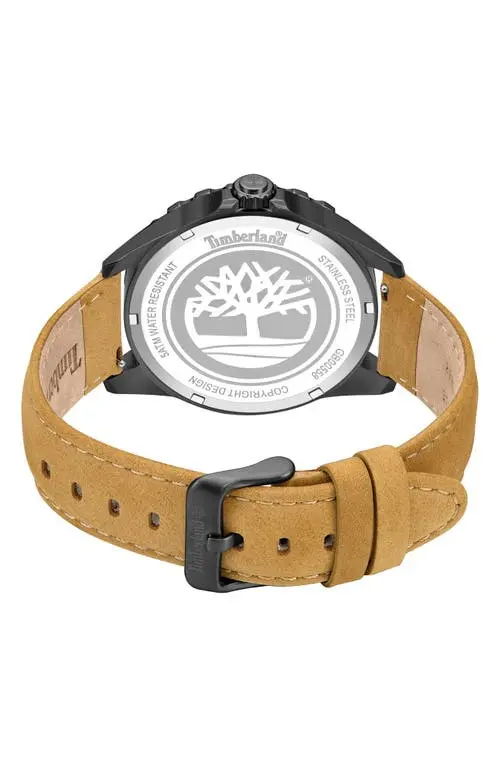 Timberland Day Pond Leather Strap Watch - Tan