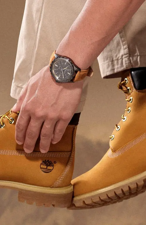 Timberland Day Pond Leather Strap Watch - Tan