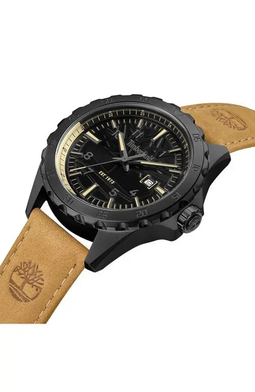 Timberland Day Pond Leather Strap Watch - Tan