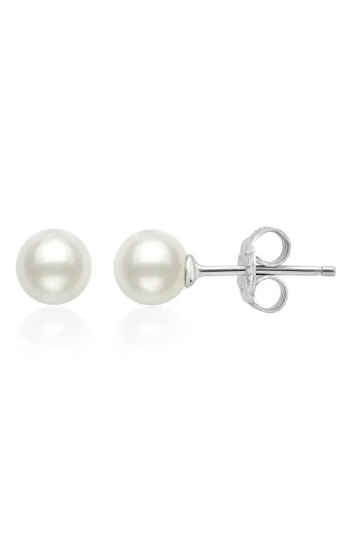 CRISLU Cultured Pearl Stud Earrings - Pearl/ivory