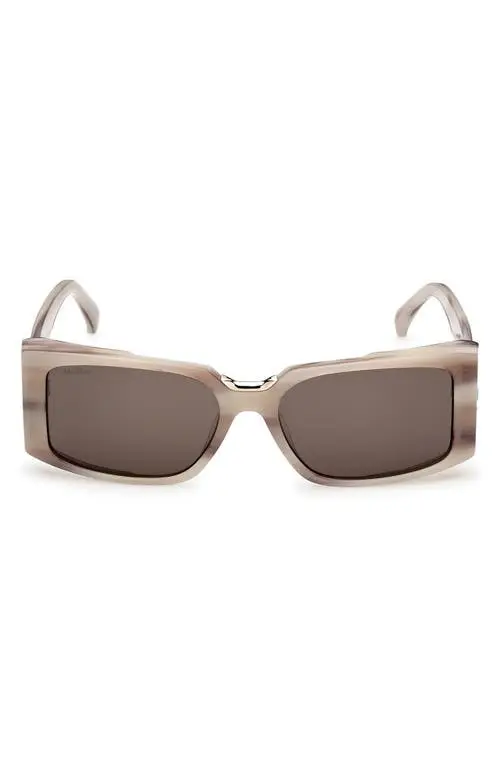 Max Mara Spark 54mm Rectangular Sunglasses - Feather Grey/gold/mud Smoke