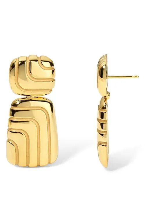 PAMELA ZAMORE Labyrinth Drop Earrings - Yellow Gold
